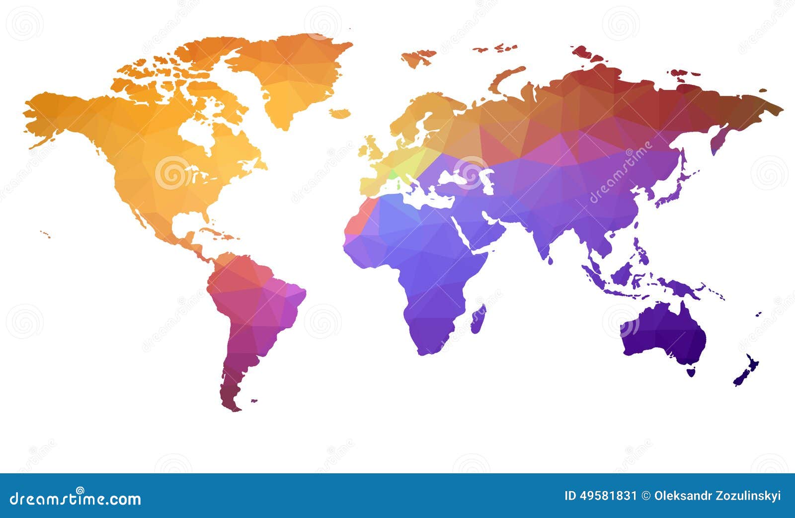 Map of the World in Triangles. Vector Stock Vector - Illustration of ...