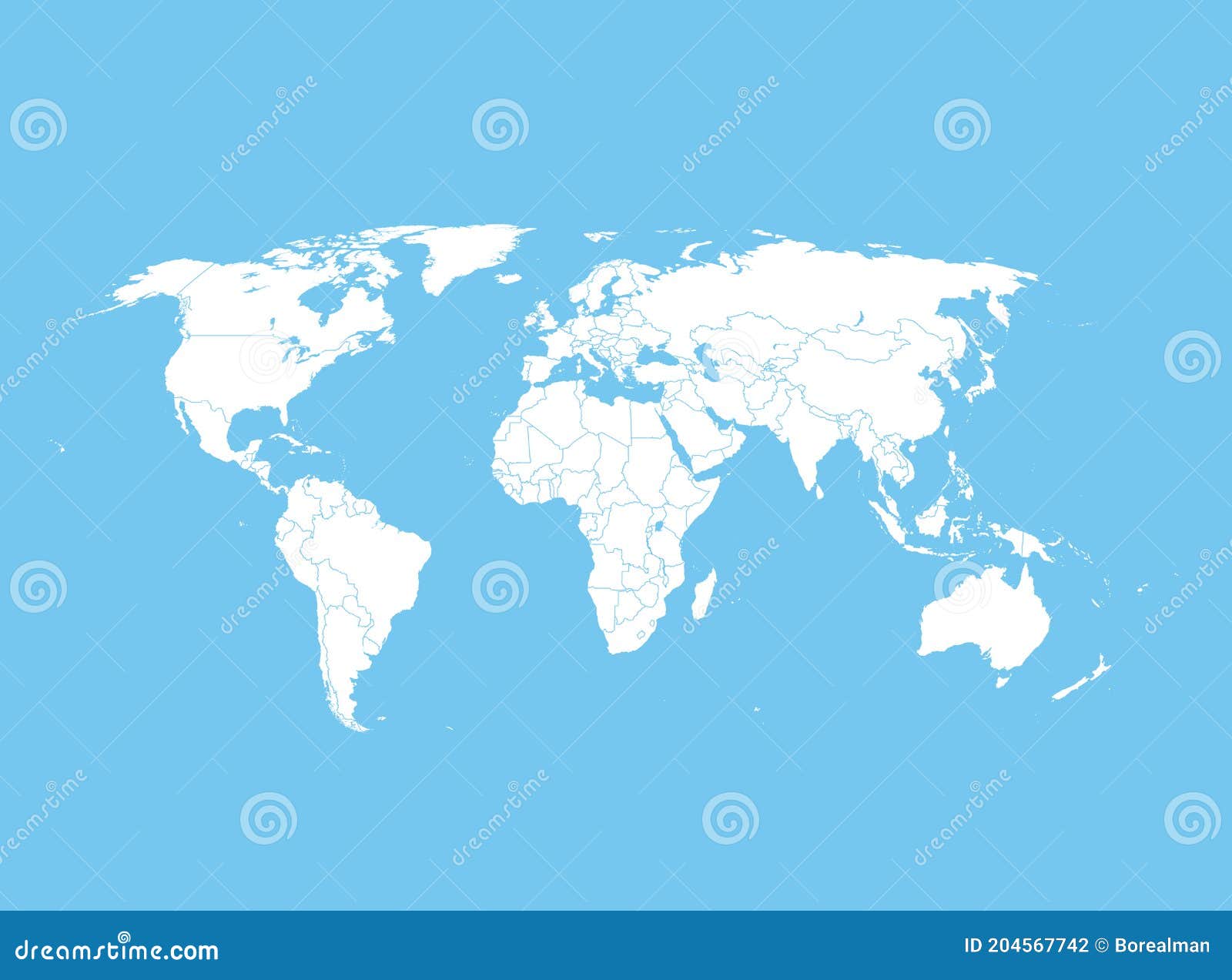 Map of the world stock vector. Illustration of north - 204567742
