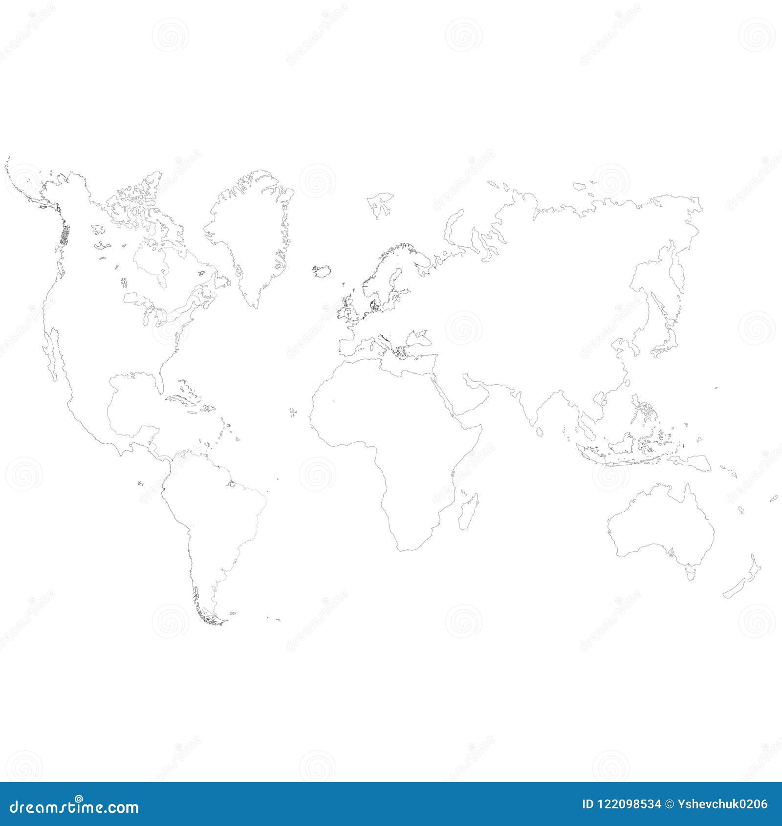 Map of the World on a White Background Stock Vector - Illustration of ...