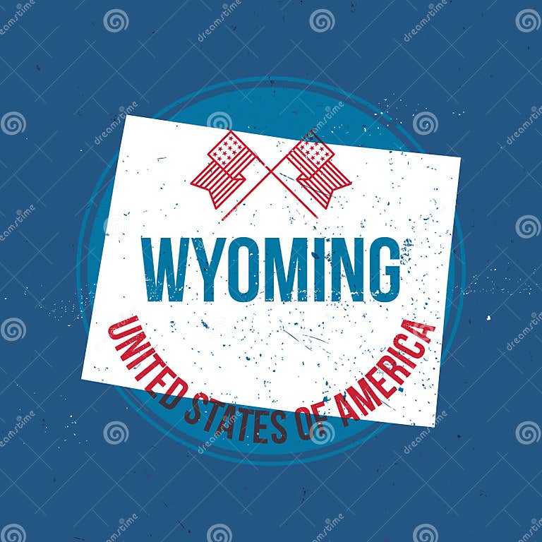 Map of Wyoming State Label. Vector Illustration Decorative Design Stock ...