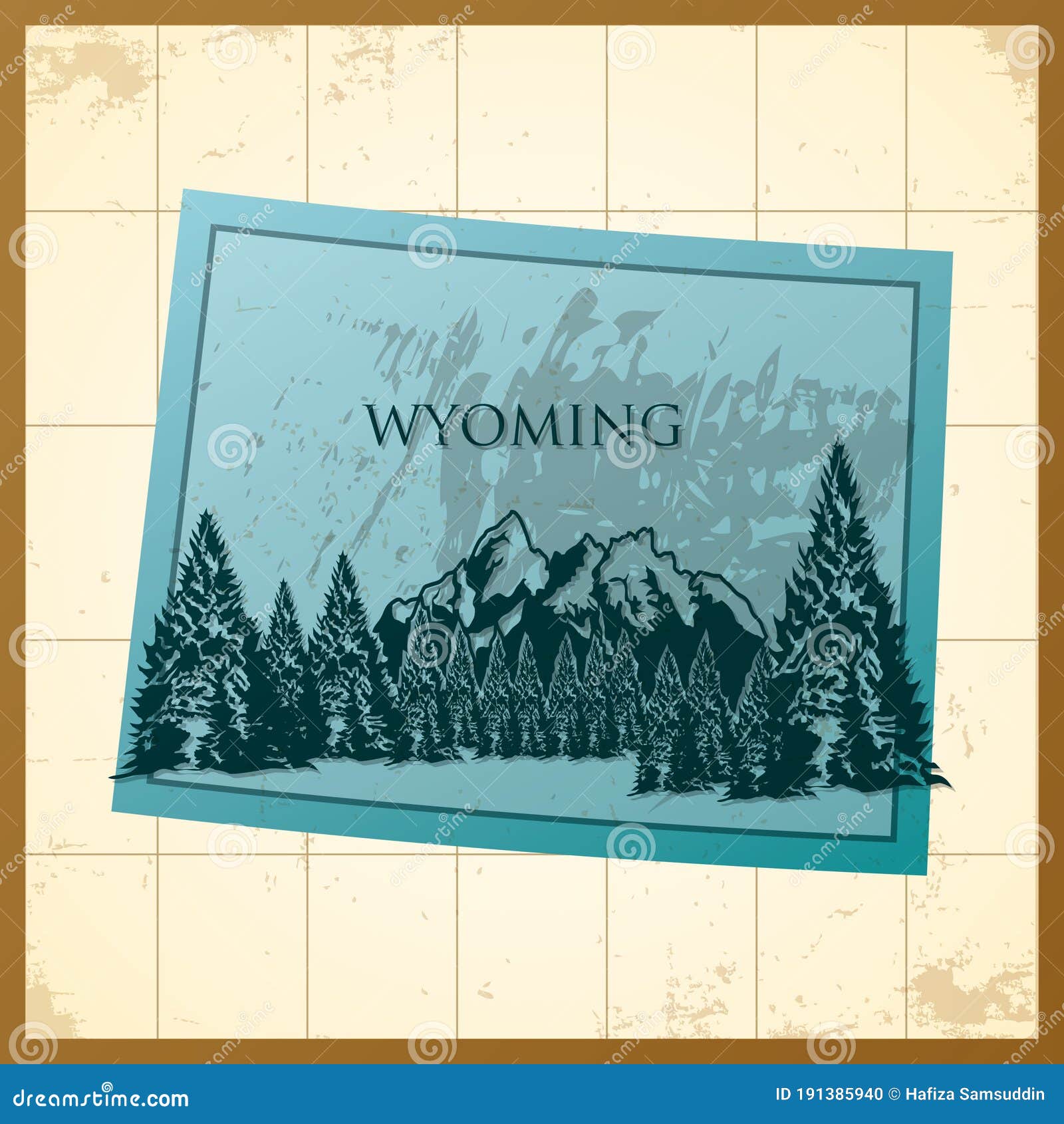Map of Wyoming State. Vector Illustration Decorative Design Stock ...