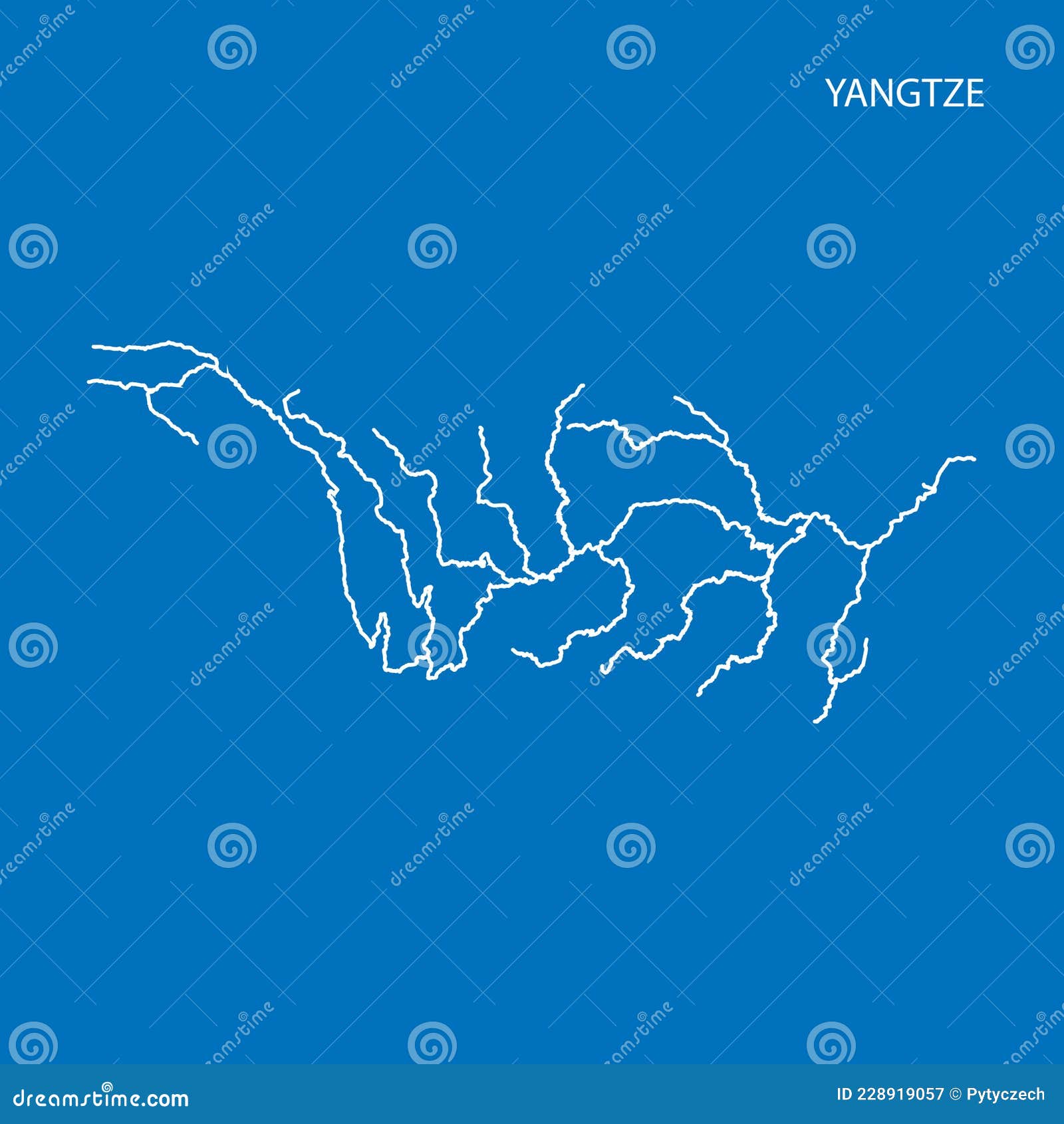 Vector Map Of Yangtze River Basin, China | CartoonDealer.com #252149541
