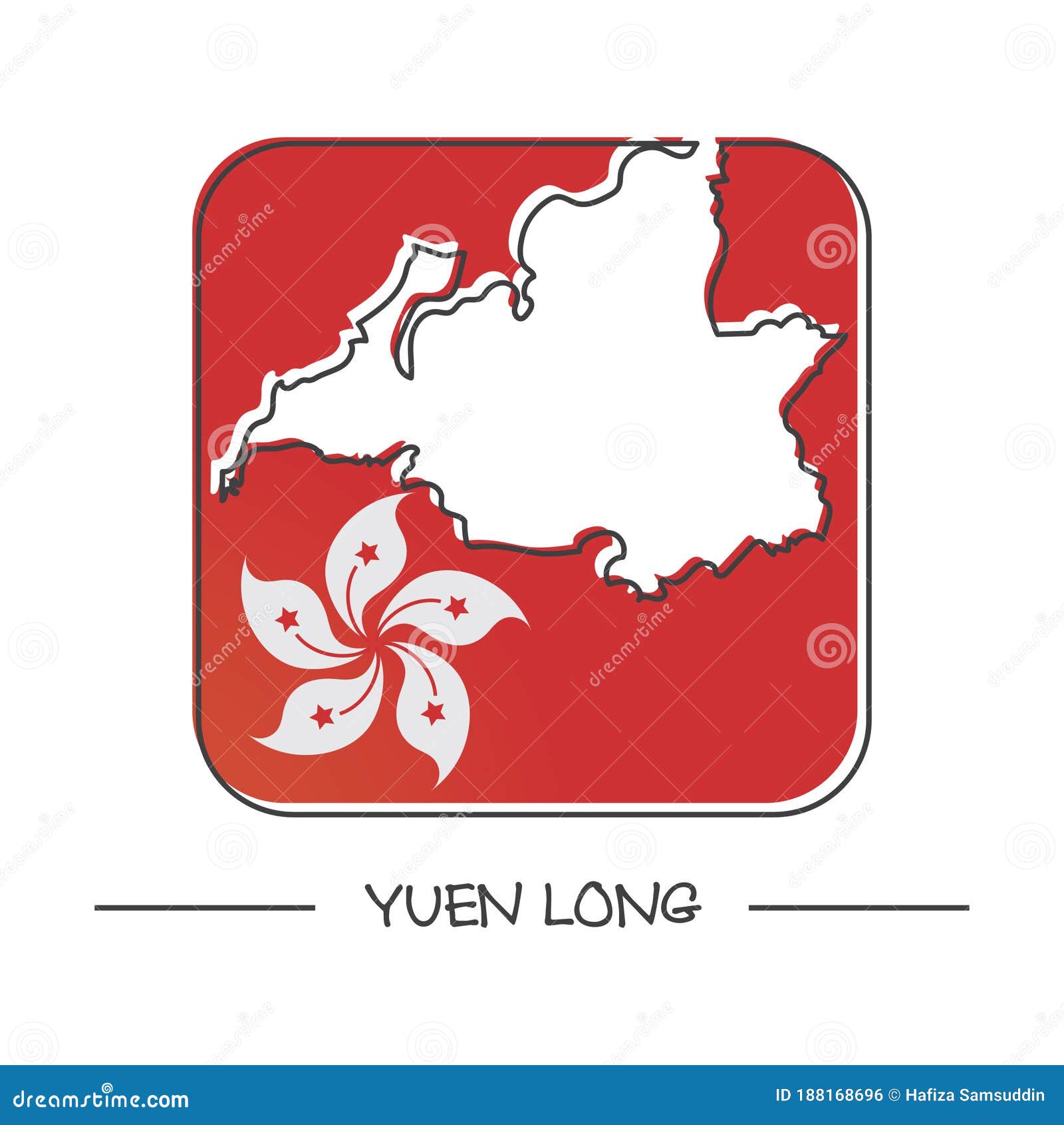 Map of Yuen Long. Vector Illustration Decorative Design Stock Vector ...