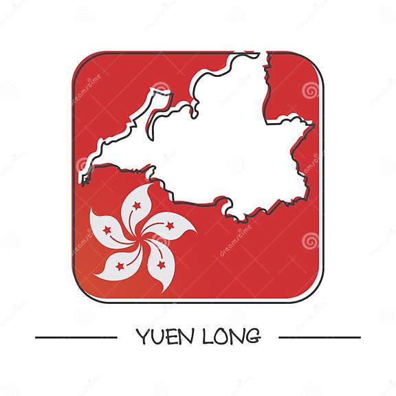 Map of Yuen Long. Vector Illustration Decorative Design Stock Vector ...