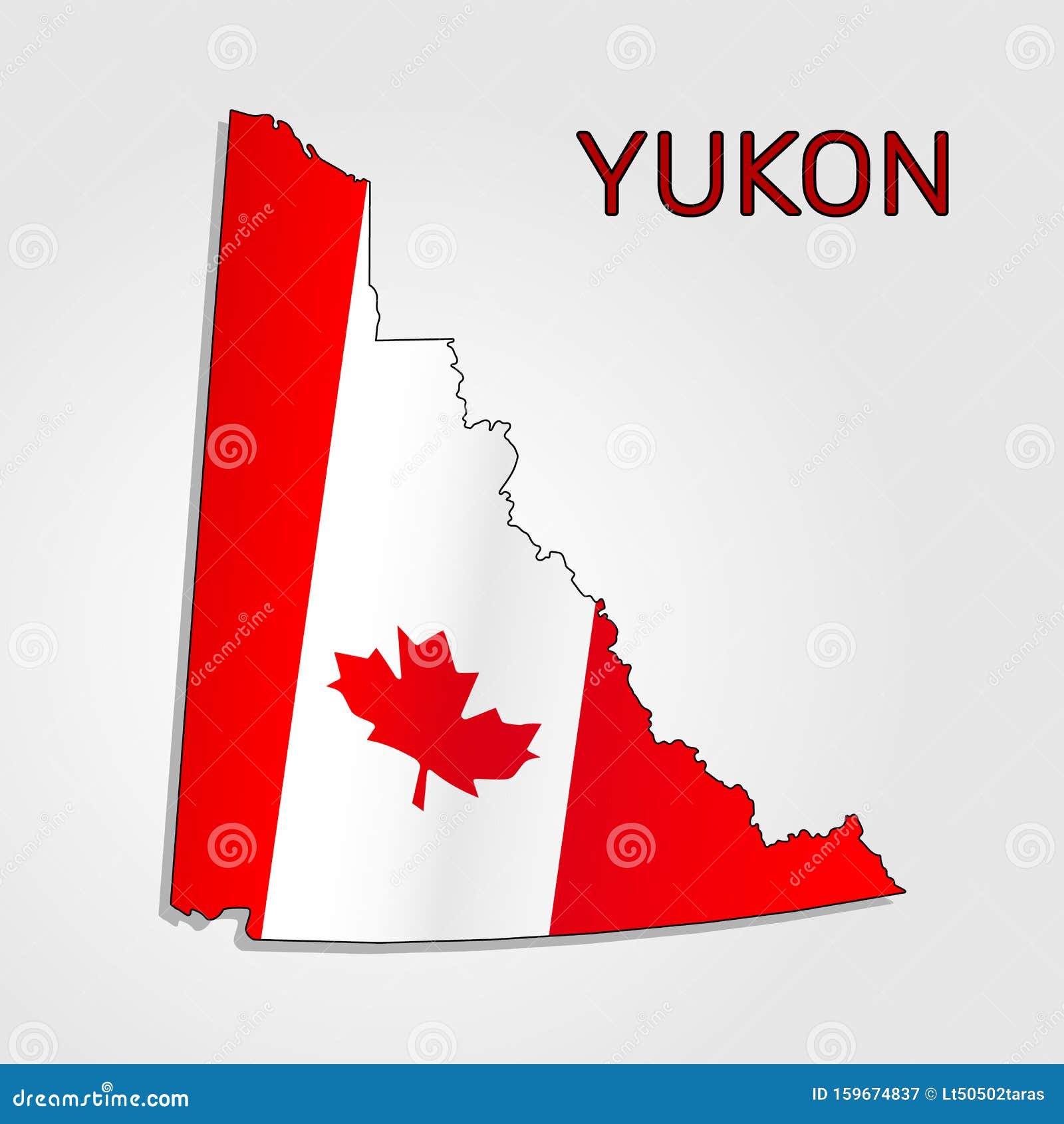 Map of Yukon Combined with Canada Flag. Stock Vector - Illustration of ...