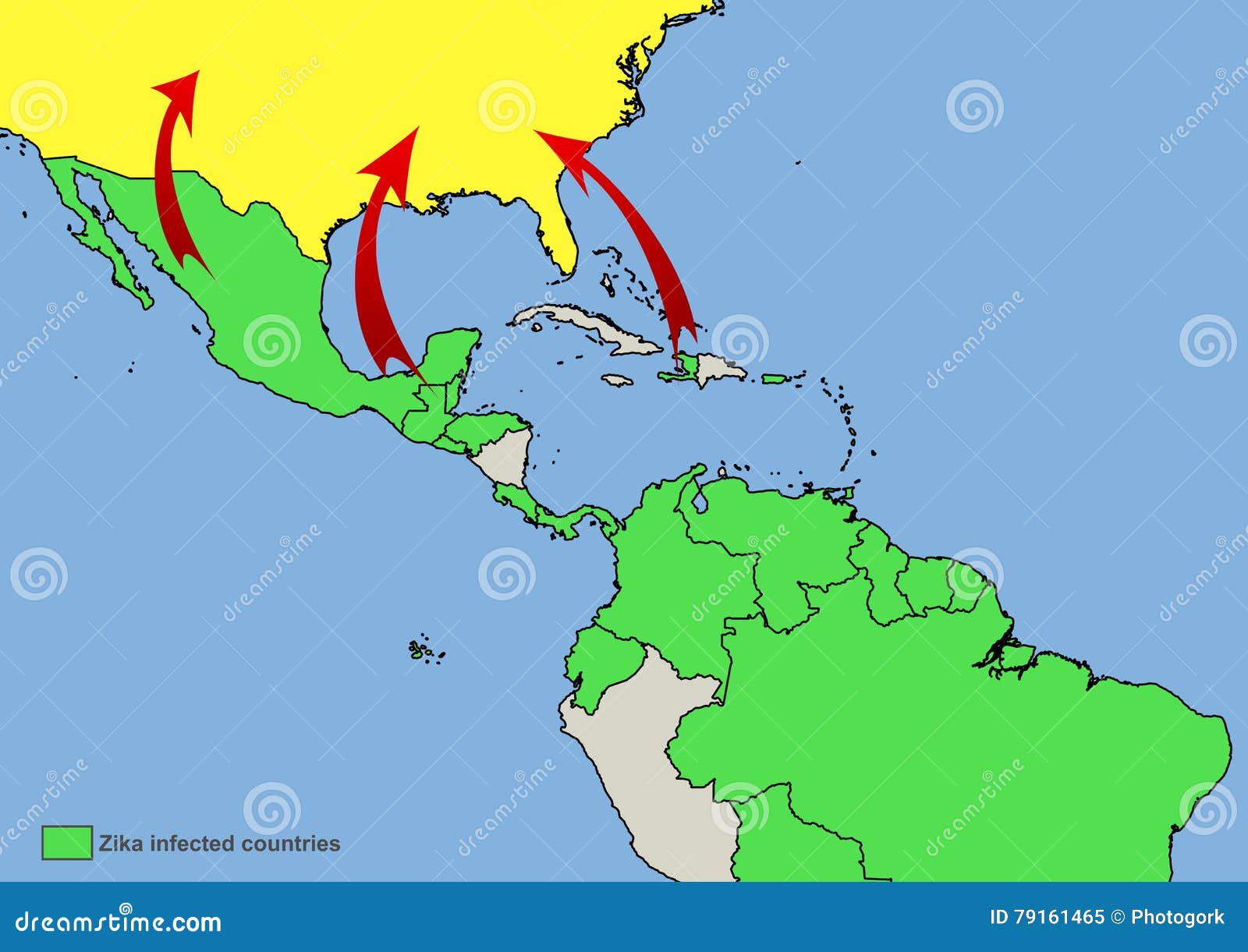 Map of Zika Virus Infected Countries Stock Illustration - Illustration ...