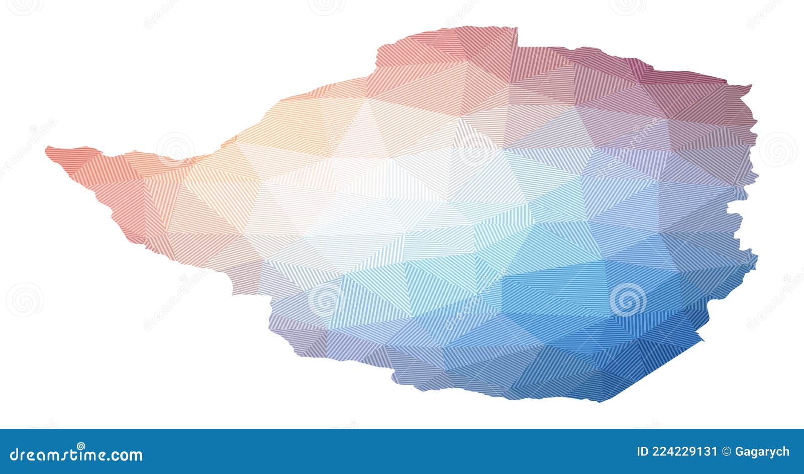 Map of Zimbabwe. stock vector. Illustration of poly - 224229131