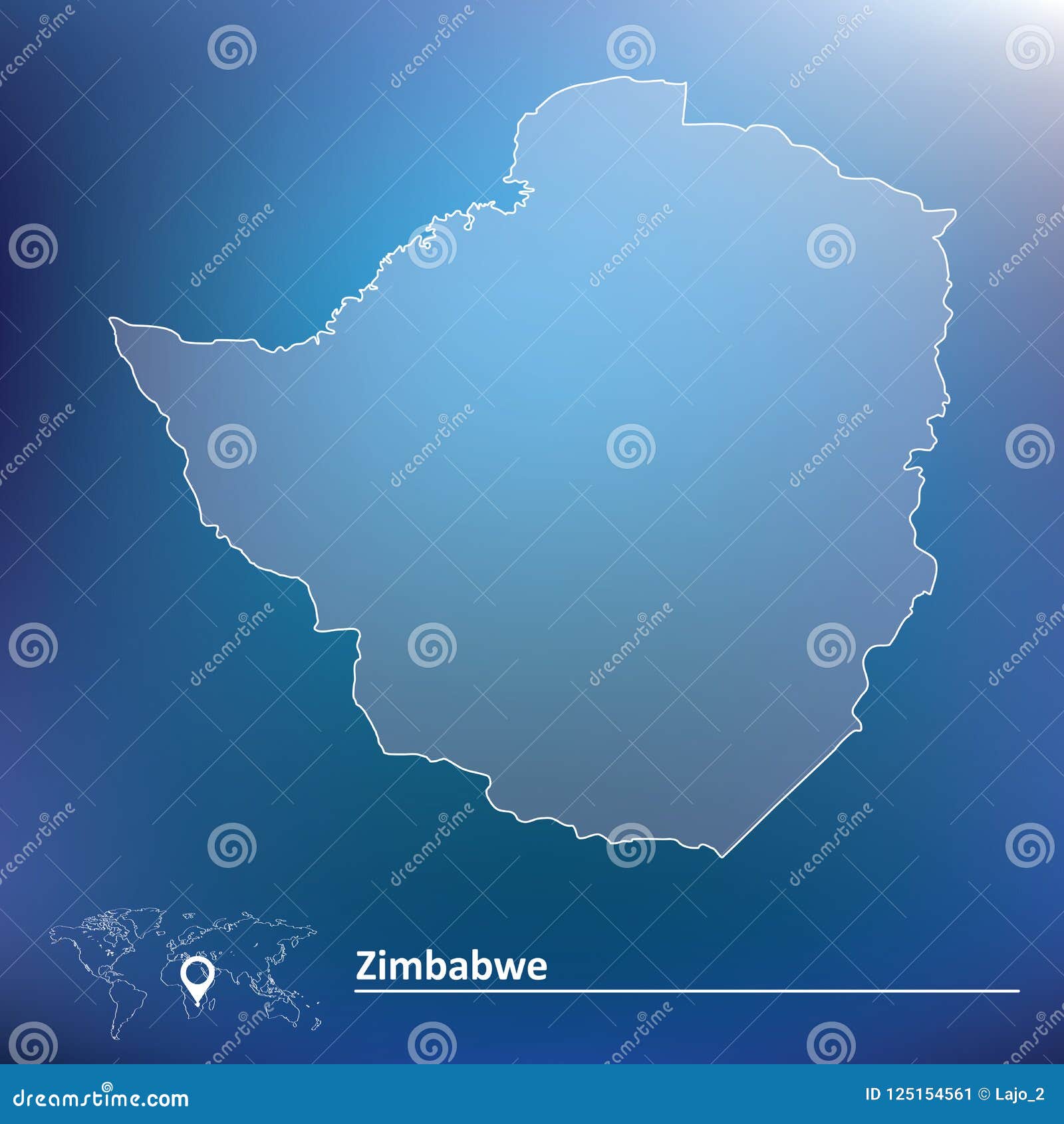 Map of Zimbabwe stock vector. Illustration of drawing - 125154561