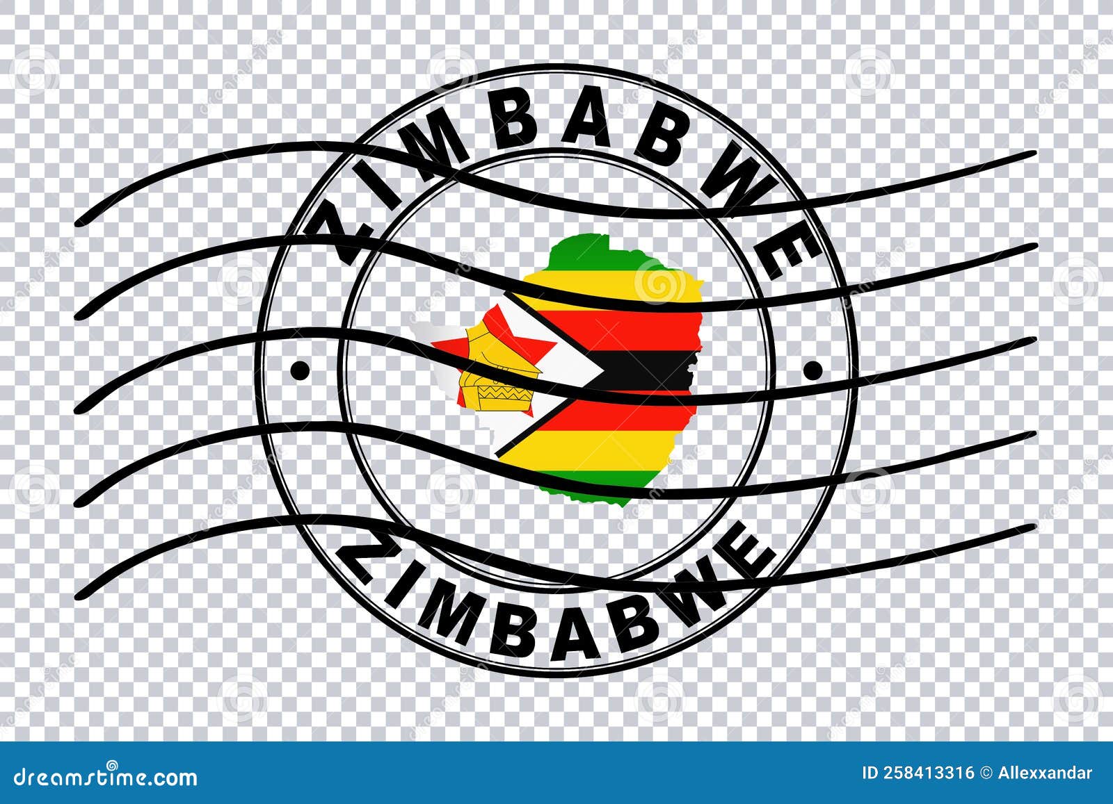 Map of Zimbabwe, Postal Passport Stamp, Travel Stamp Stock Illustration ...