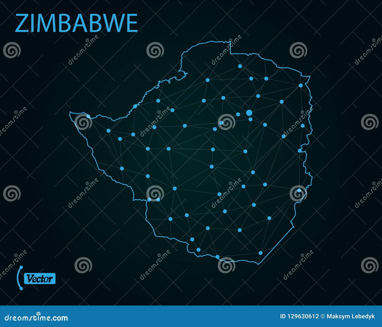Map of Zimbabwe. Vector Illustration. World Map Stock Illustration ...