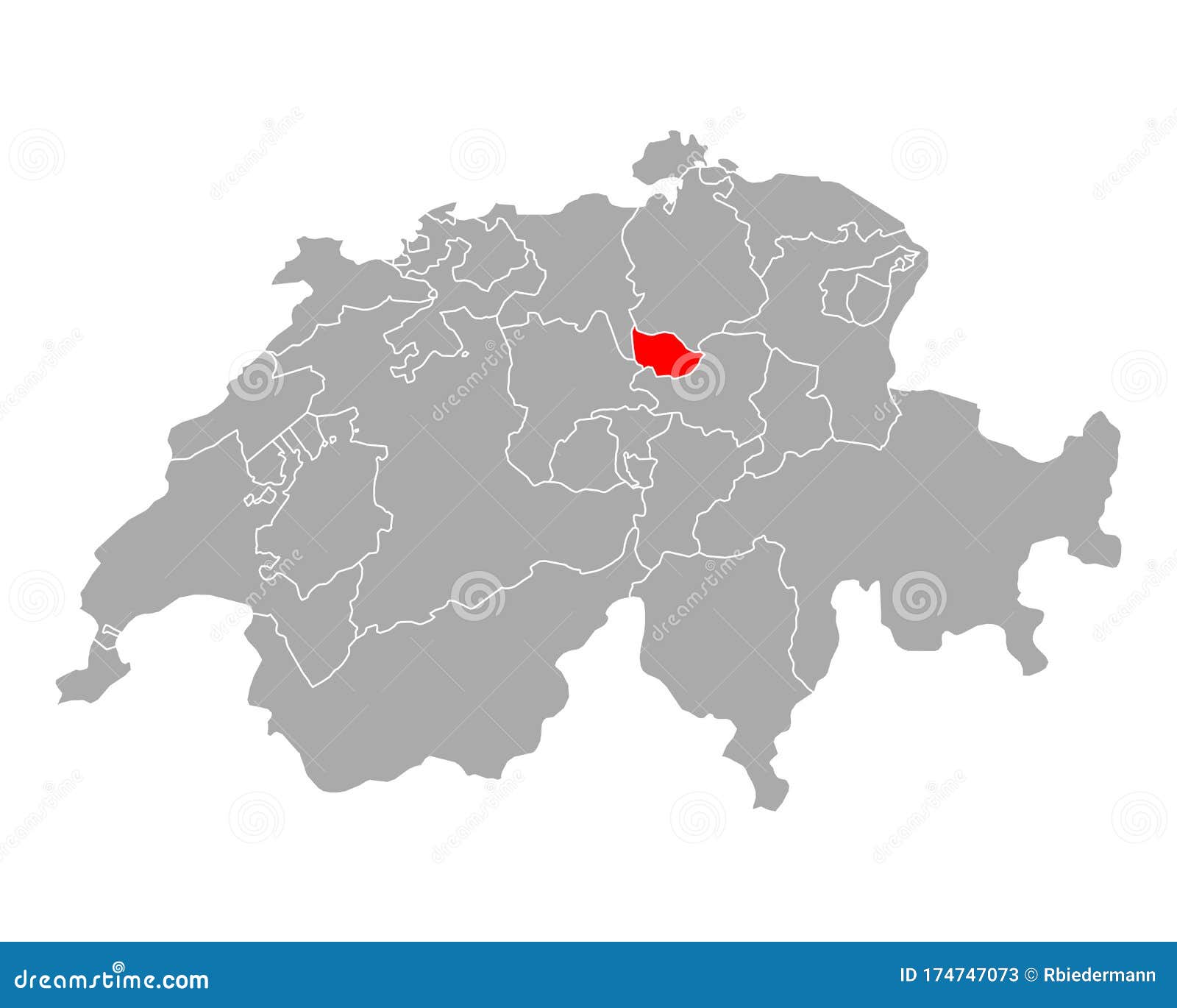 Map of Zug in Switzerland stock vector. Illustration of isolated ...