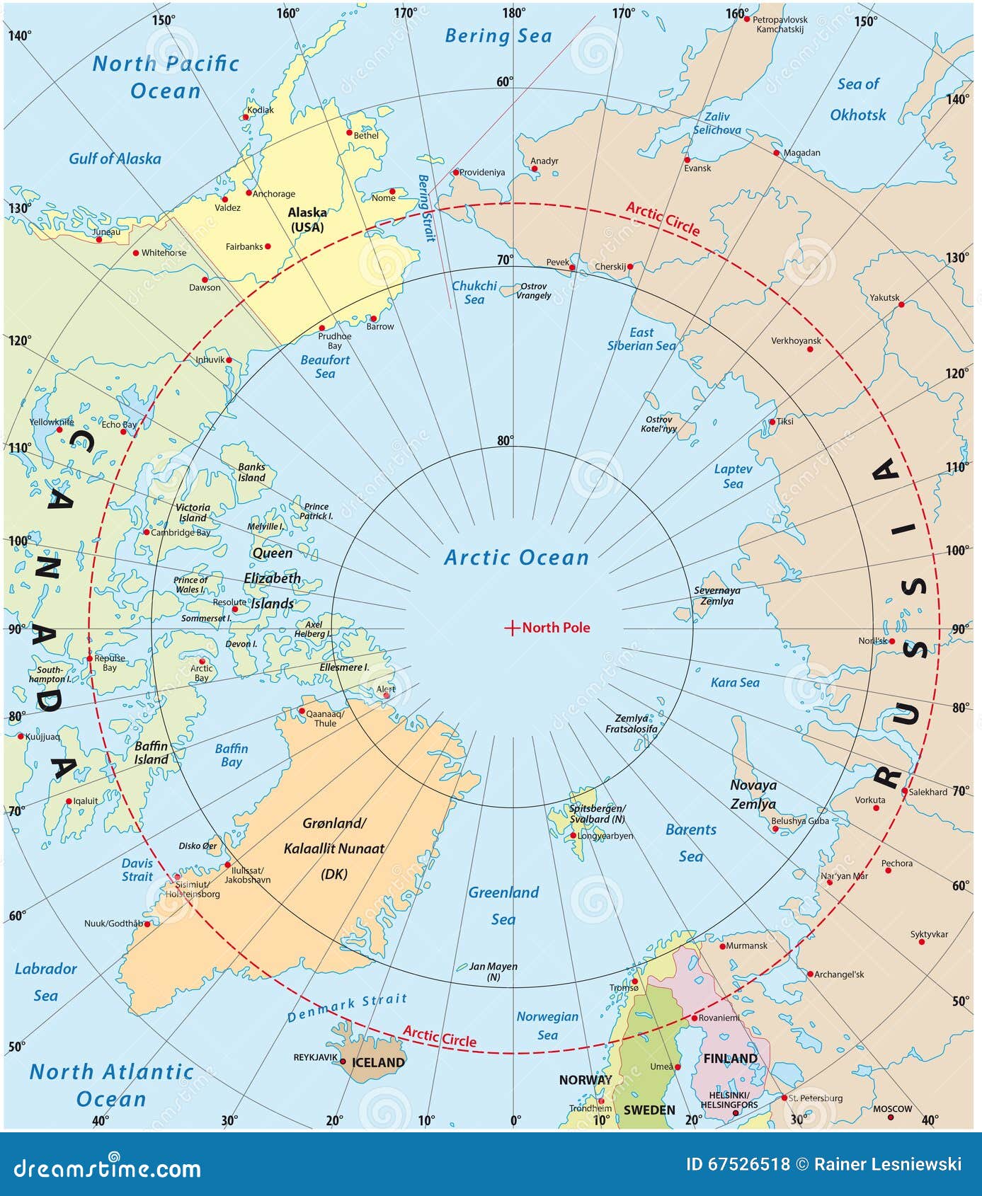 Mapa ártico ilustração stock. Ilustração de américa, geográfico - 67526518