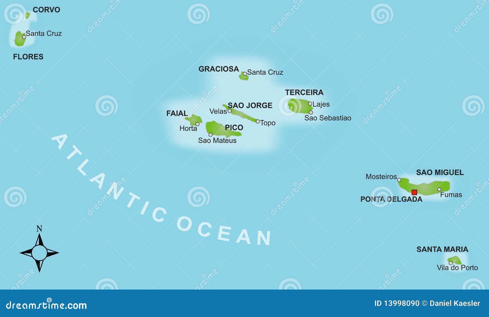 Mapa Açores ilustração do vetor. Ilustração de fundo - 13998090