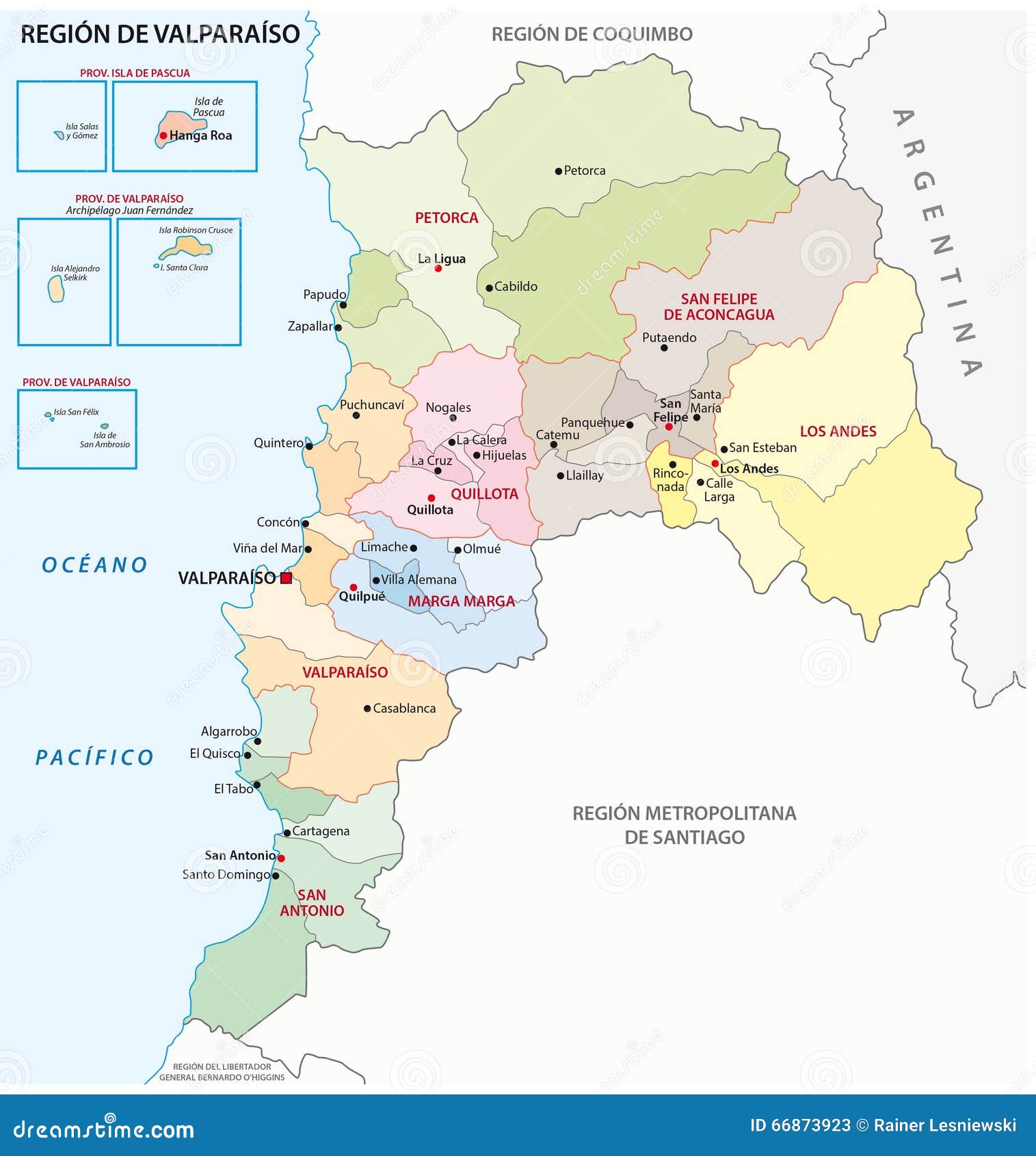 Mapa Admininistrative De Valparaiso Ilustração Stock - Ilustração de ...