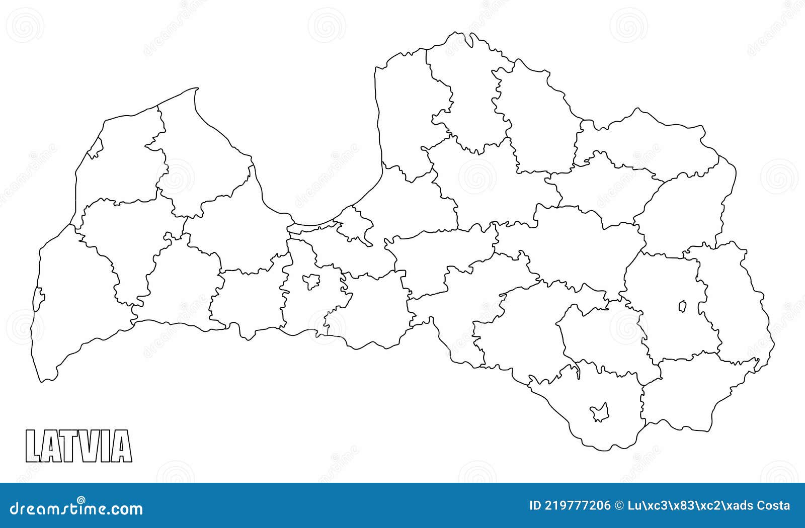 Mapa Administrativo De Letonia Ilustración del Vector - Ilustración de ...