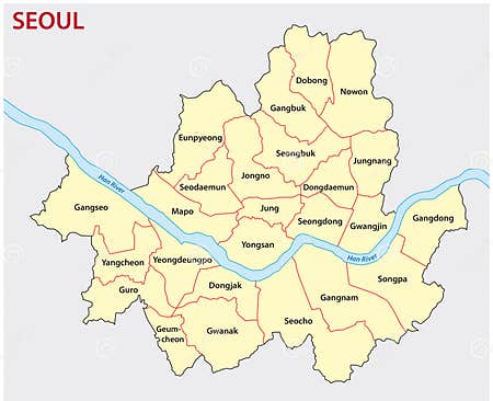 Mapa Administrativo De Seul Stock de ilustración - Ilustración de asia ...