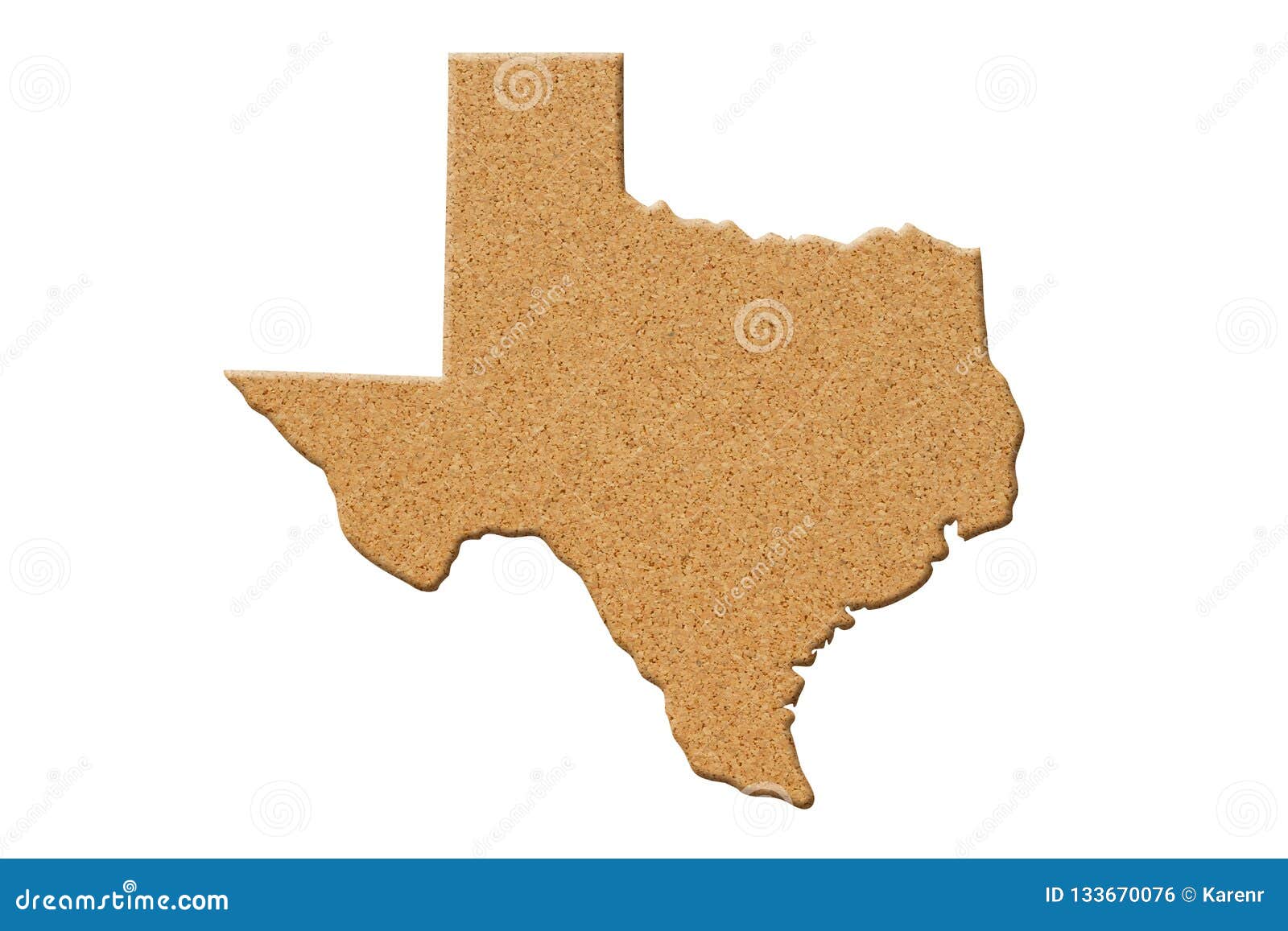 Mapa Al Estado De Tejas Los E.E.U.U. En Material Del Corcho Stock de ...