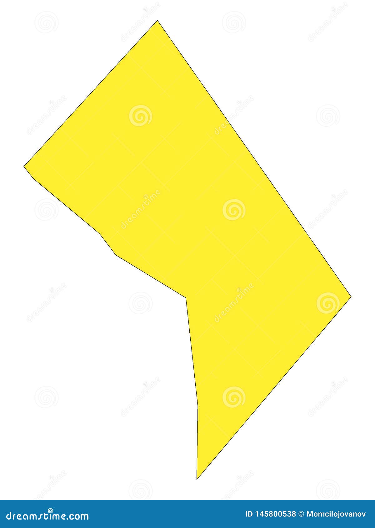 Mapa Amarillo Del Estado De Los E.E.U.U. Del Washington DC Ilustración ...