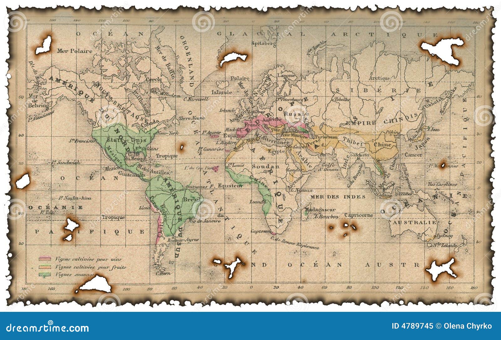 Mapa antigo do mundo ilustração stock. Ilustração de envelhecido - 4789745