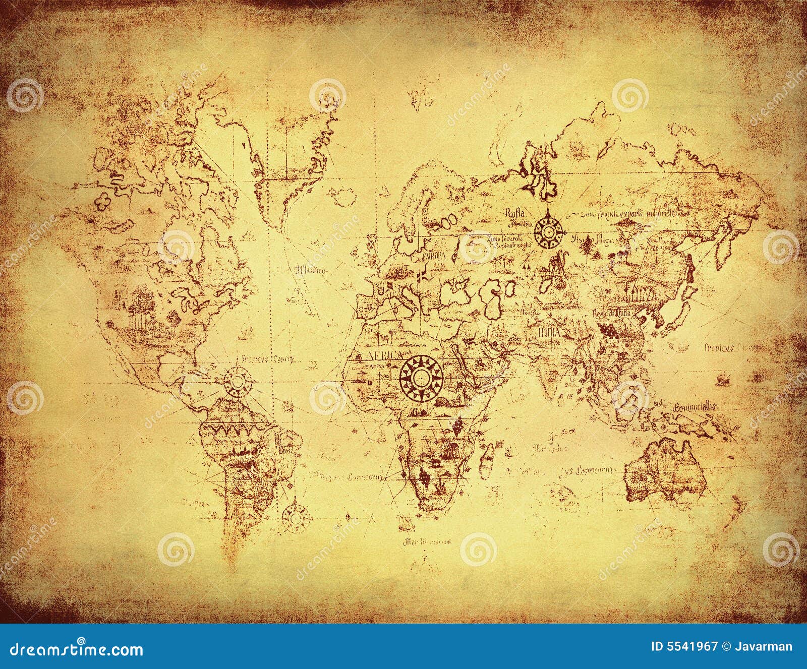 Mapa antigo do mundo ilustração stock. Ilustração de velho - 5541967
