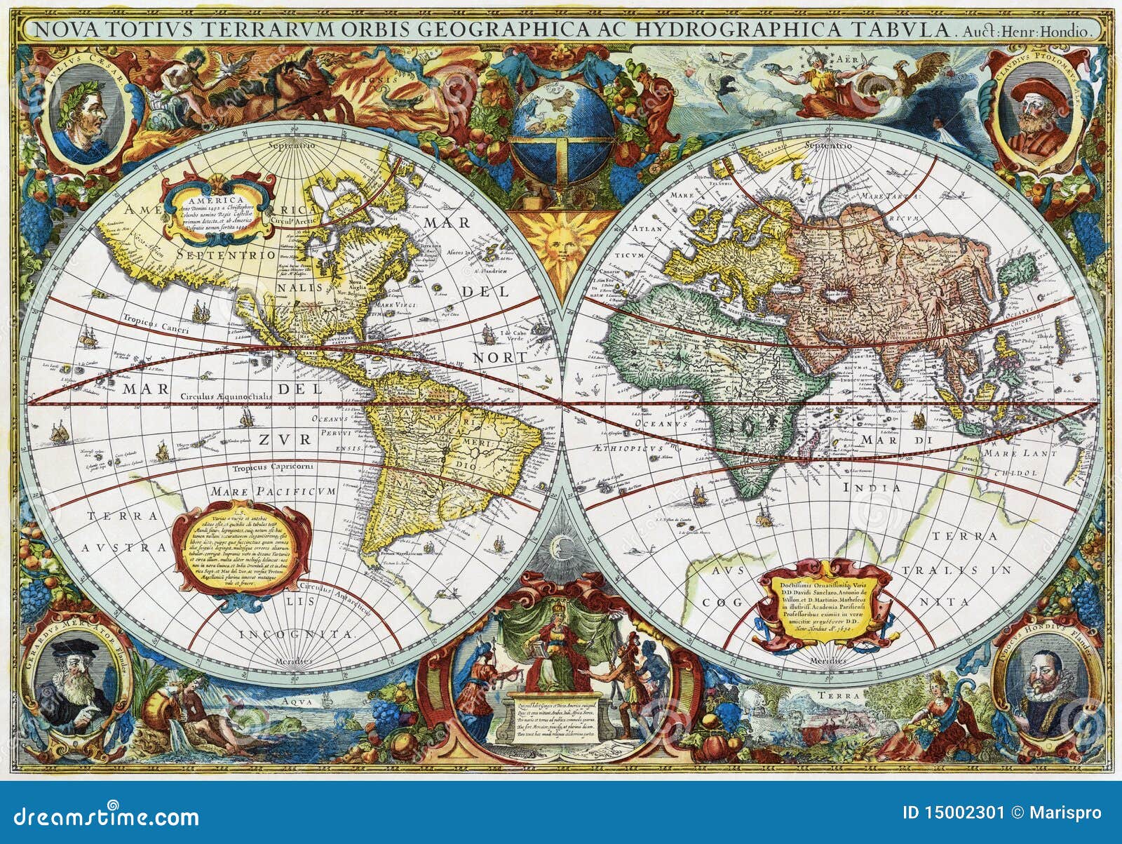 Mapa Antigo Do Mundo Medieval Ilustração Stock - Ilustração de velho ...