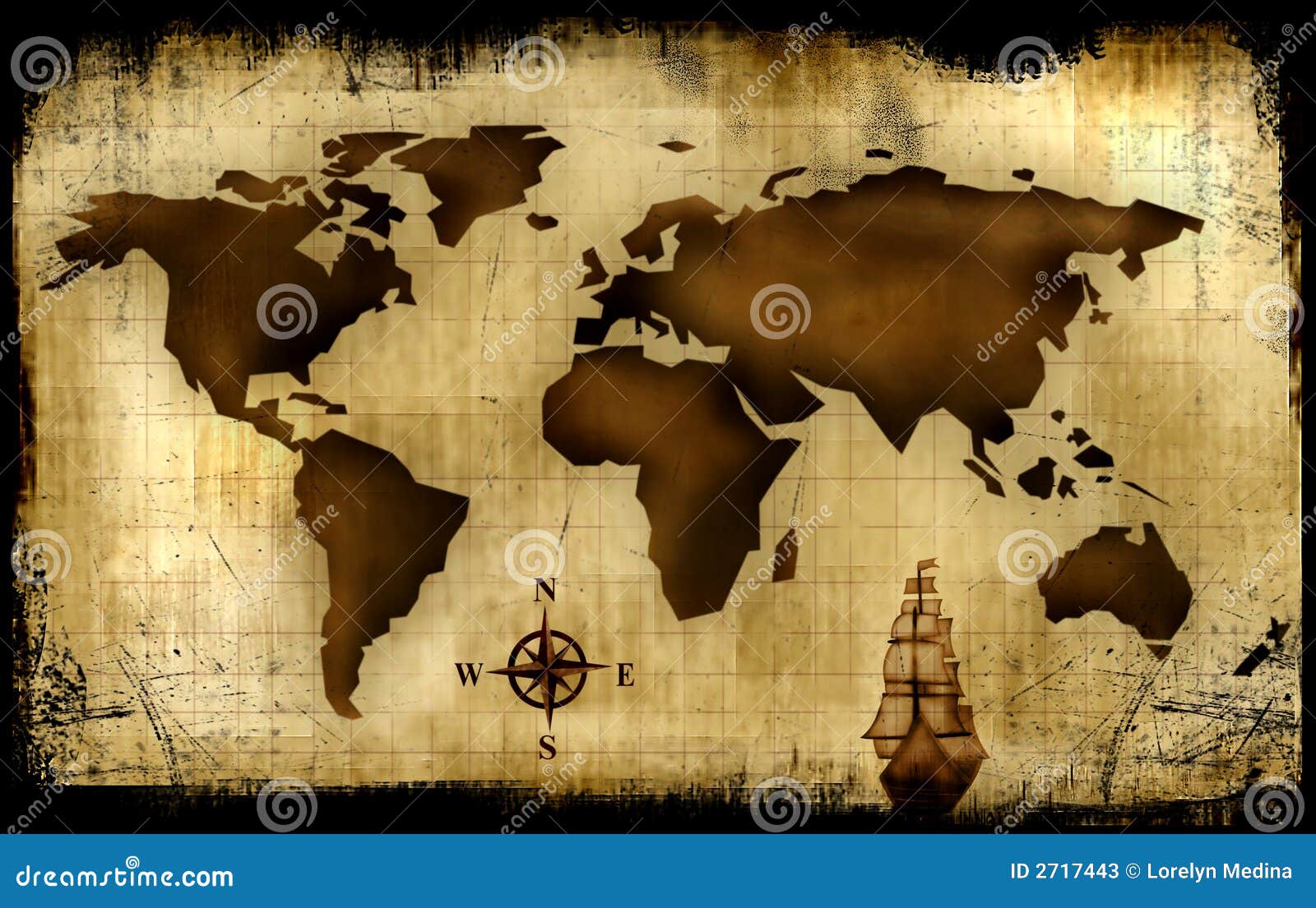 Mapa antiguo stock de ilustración. Ilustración de geography - 2717443