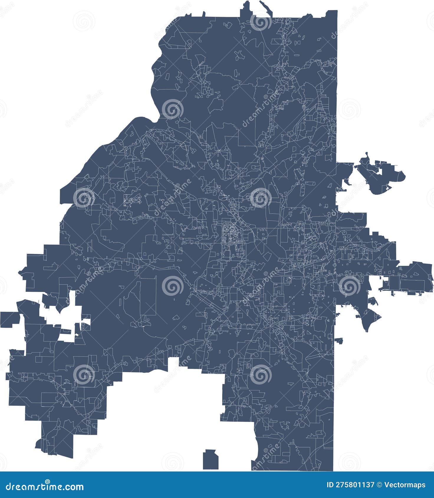 Mapa Atlanta Com Distritos De Zoneamento Ilustração do Vetor ...