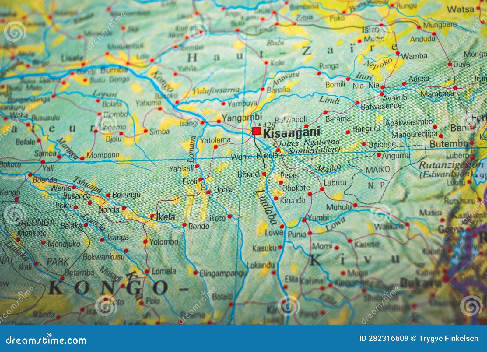 Mapa Atlas De Kisangani En Congo. Imagen de archivo - Imagen de bandera ...