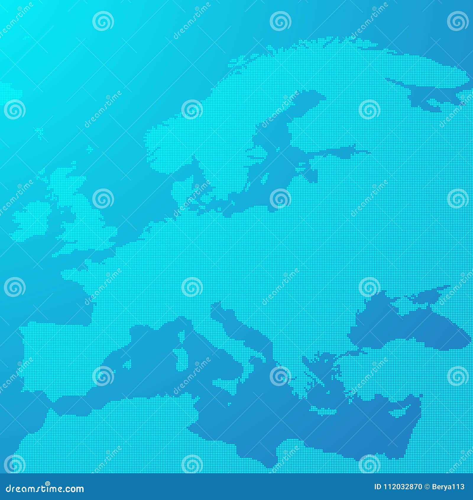 Mapa Azul De Europa En Los Puntos, Ejemplo Stock de ilustración ...