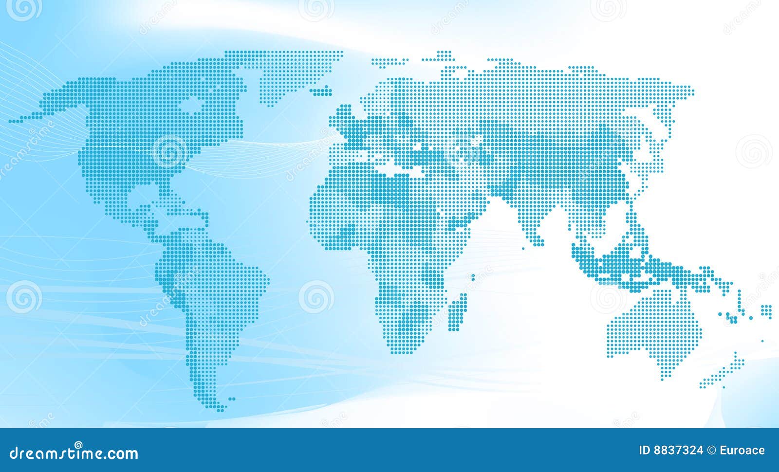 Mapa Azul Del Mundo Compuesto De Puntos Ilustración del Vector ...