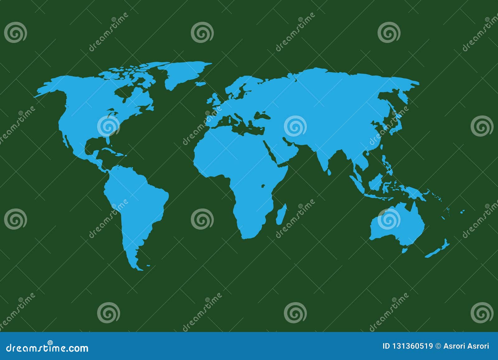Mapa Azul Del Vector Del Mundo Ilustración del Vector - Ilustración de ...