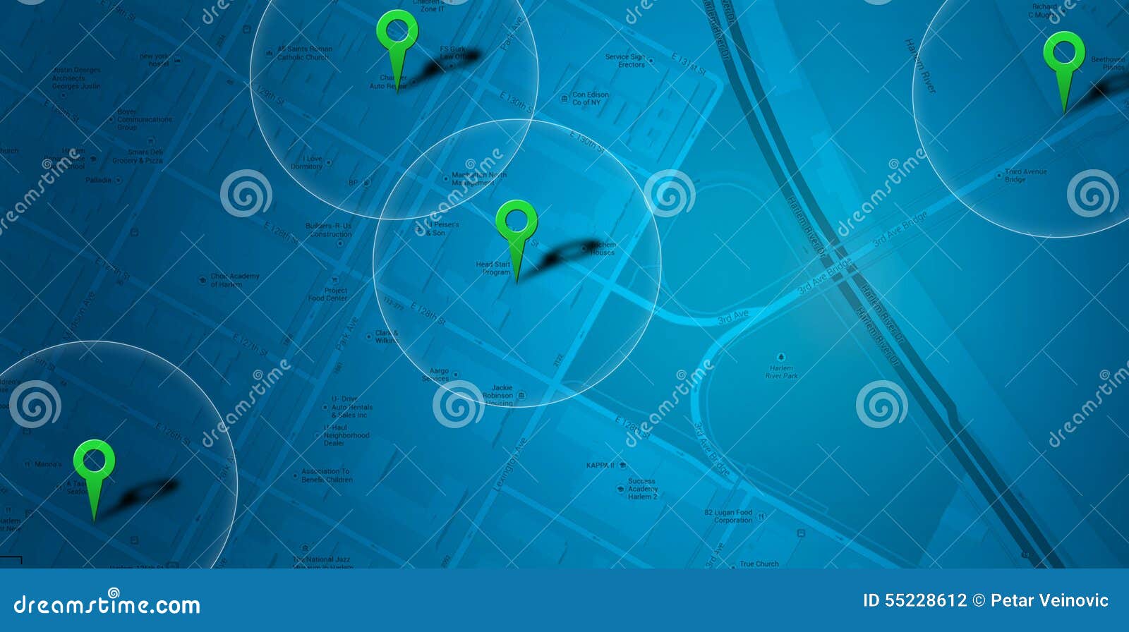 Mapa azul POI foto de archivo. Imagen de ciudad, ruta - 55228612