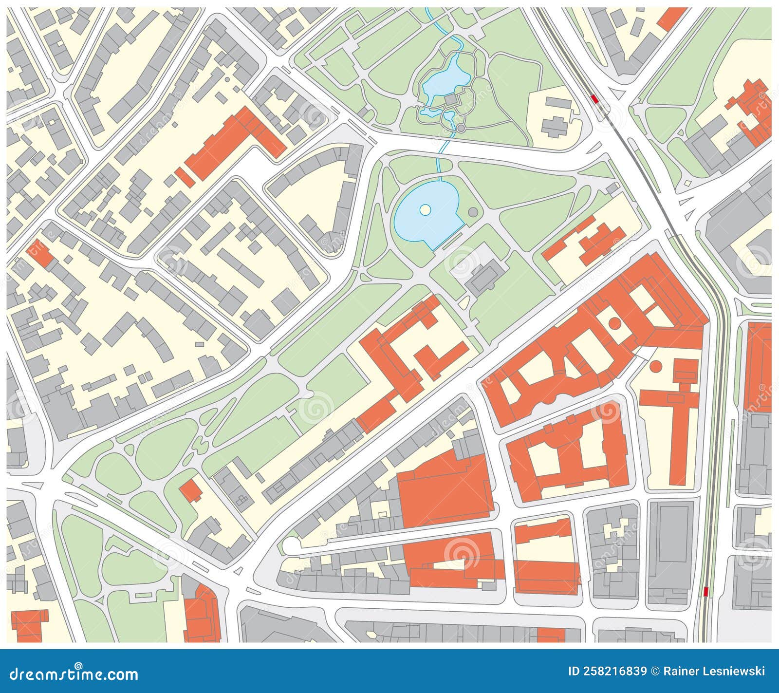 Mapa Catastral Imaginario De Una Zona Con Edificios Y Calles ...