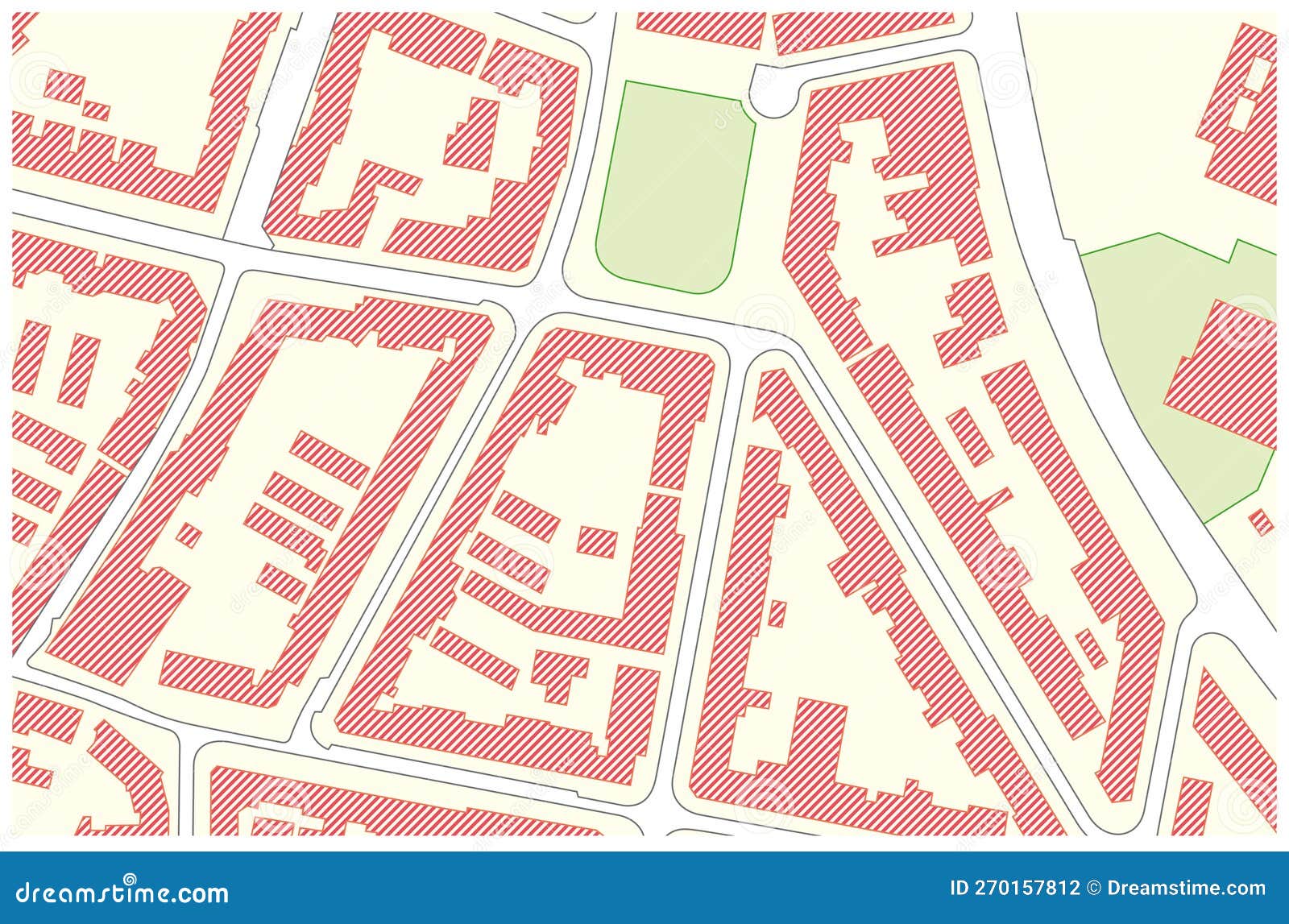 Mapa Catastral Vectorial Imaginario Con Edificios Y Calles Ilustración ...