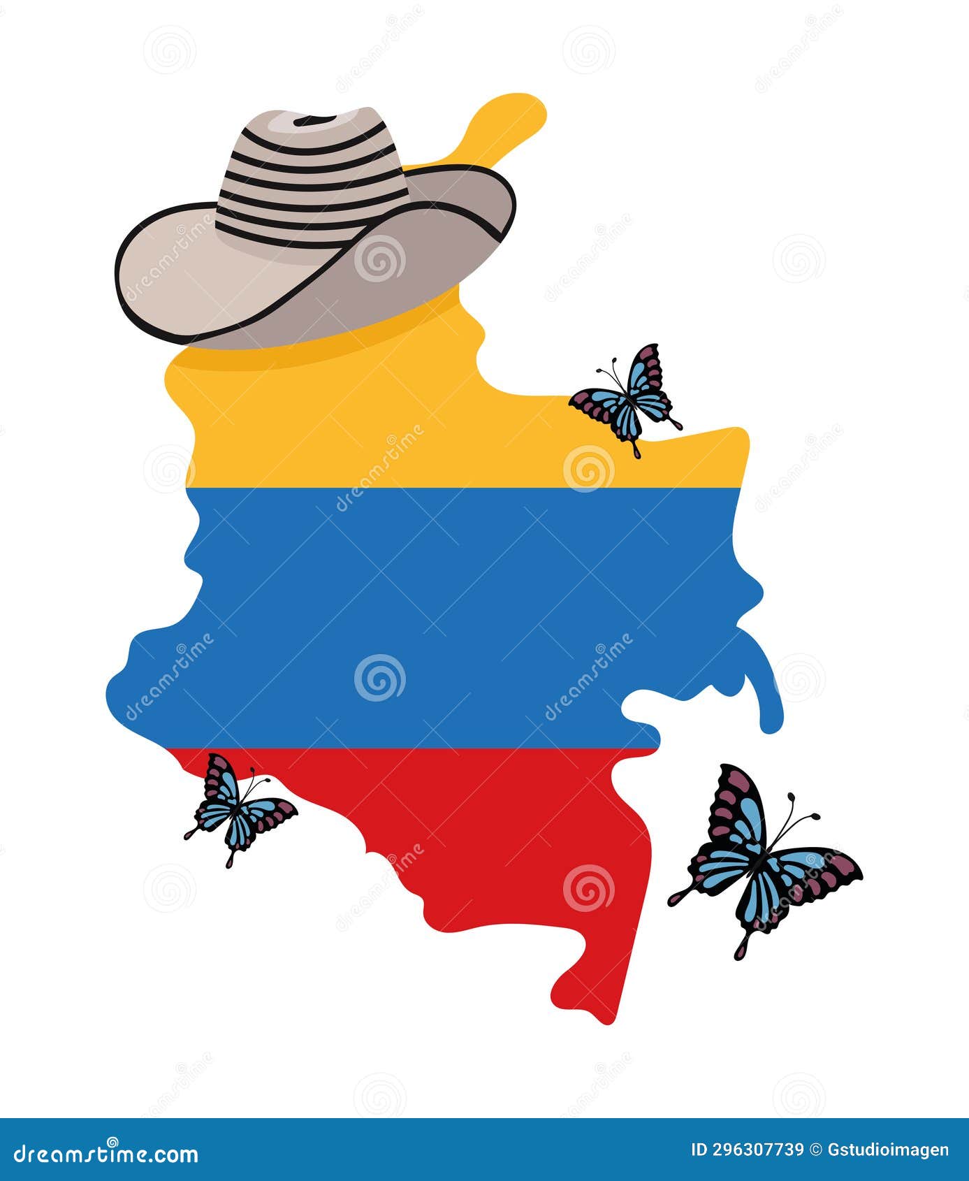 Mapa Colombiano Con Sombrero Vueltiao Ilustración del Vector ...