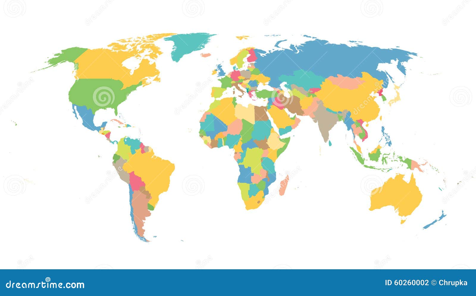 Mapa colorido del mundo ilustración del vector. Ilustración de color ...