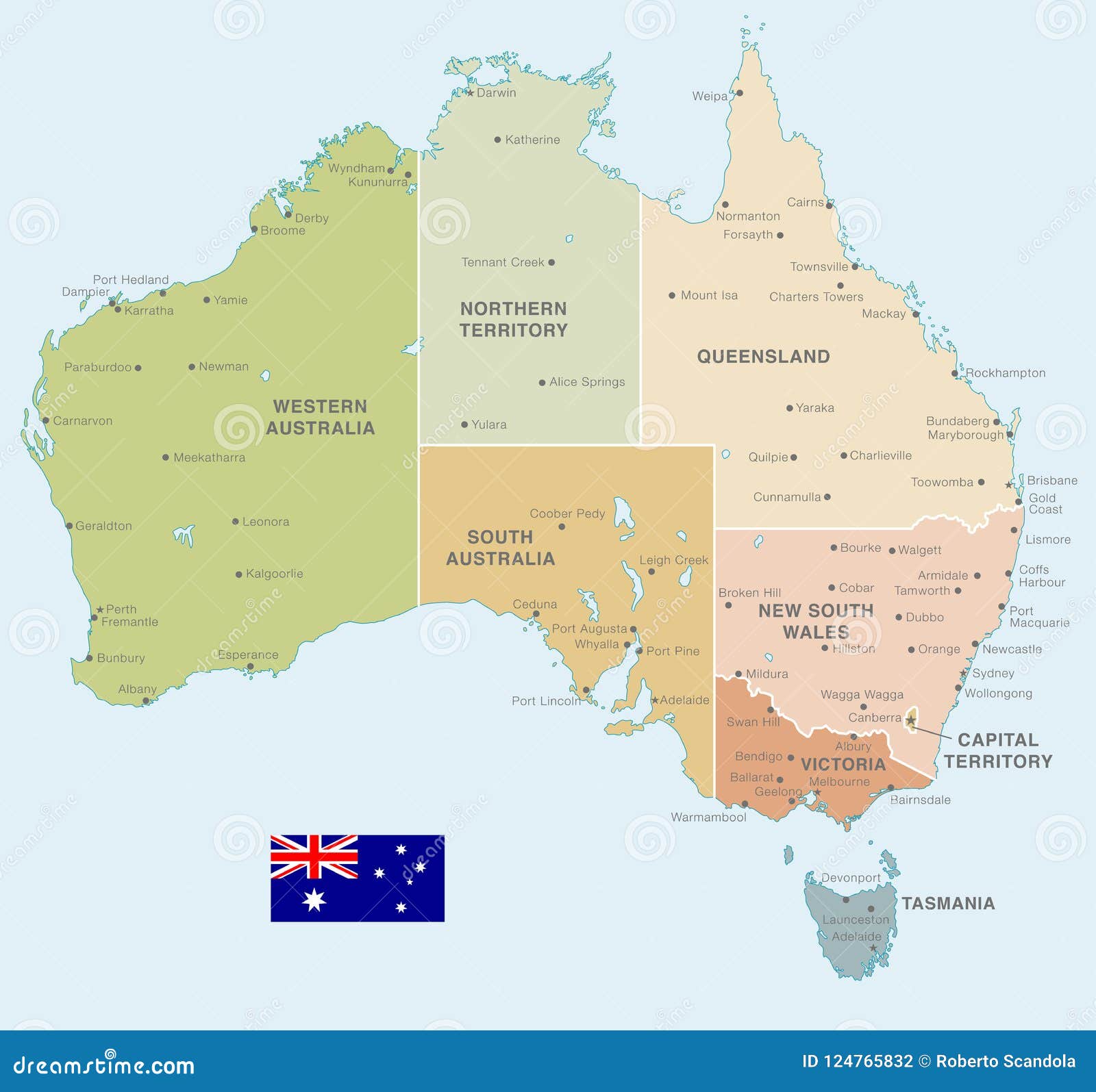 Mapa Colorido Del Vector De Australia Ilustración del Vector ... Mapa Colorido Del Vector De Australia Ilustración del Vector ...