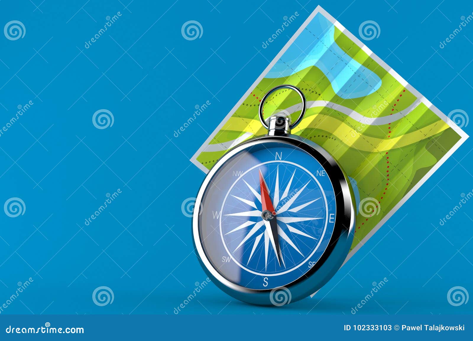 Mapa com compasso ilustração stock. Ilustração de destinos - 102333103