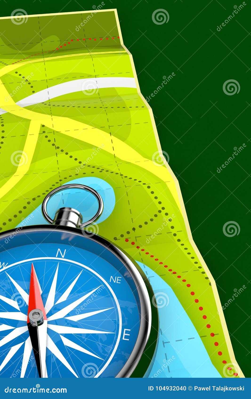 Mapa com compasso ilustração stock. Ilustração de compasso - 104932040