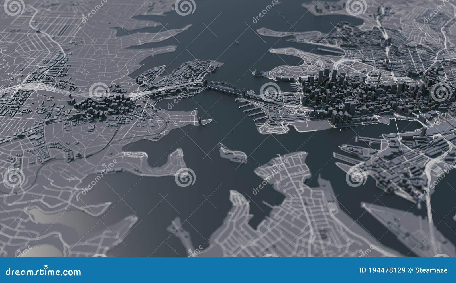 Mapa 3d Da Cidade De Sydney. Ilustração Stock - Ilustração de francisco ...
