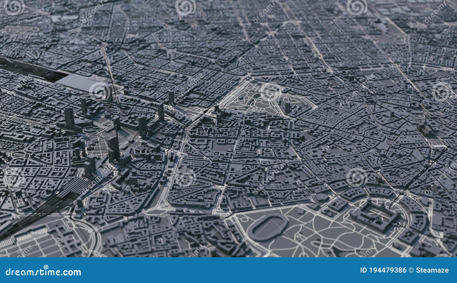 Mapa 3d da cidade milena. ilustração stock. Ilustração de estradas ...