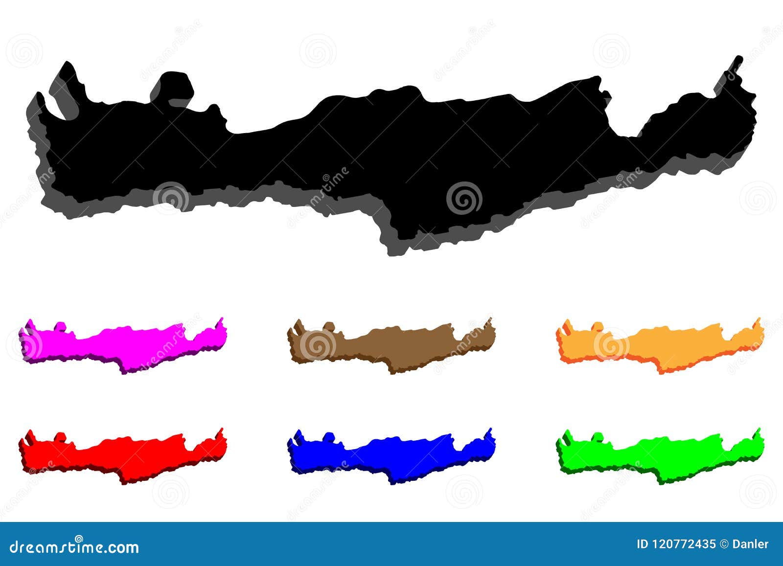 Mapa 3D da Creta ilustração do vetor. Ilustração de continental - 120772435