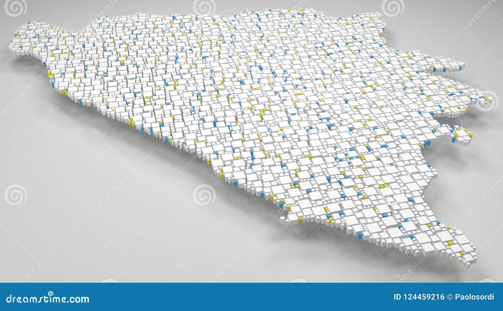 Mapa 3d De Bosnia Y Hercegovina Europa Stock De Ilustración