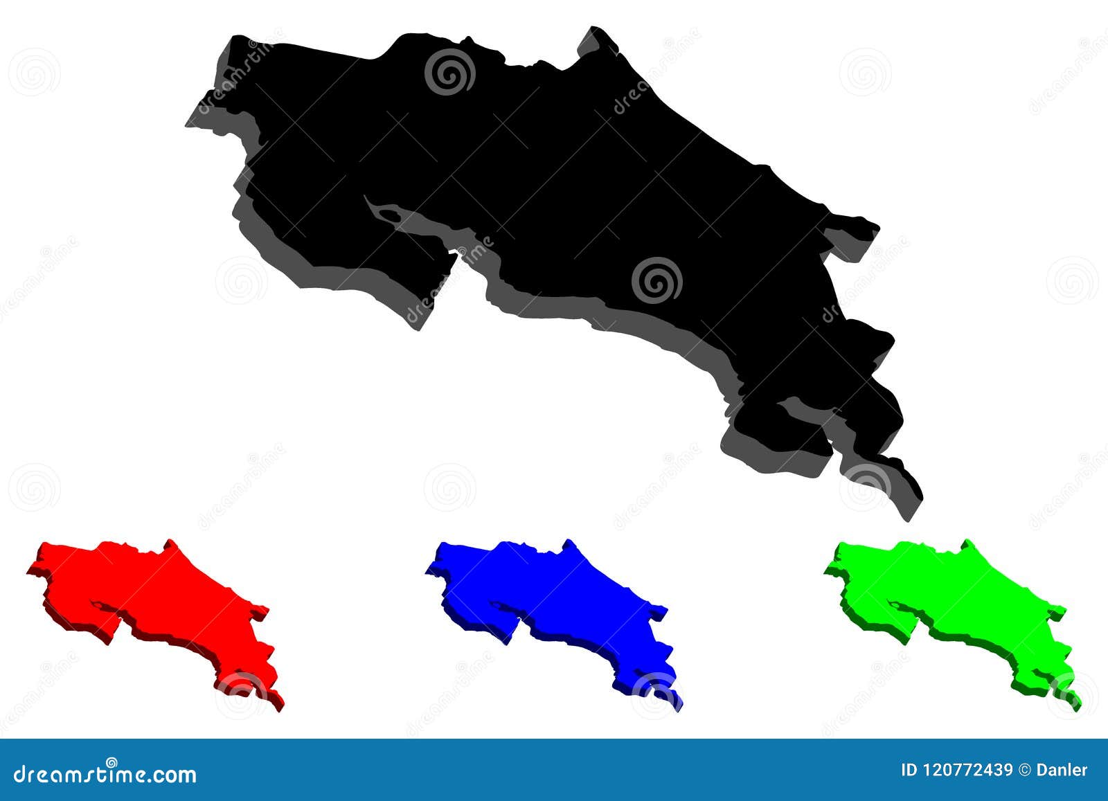 Mapa 3D de Costa Rica ilustración del vector. Ilustración de concepto ...