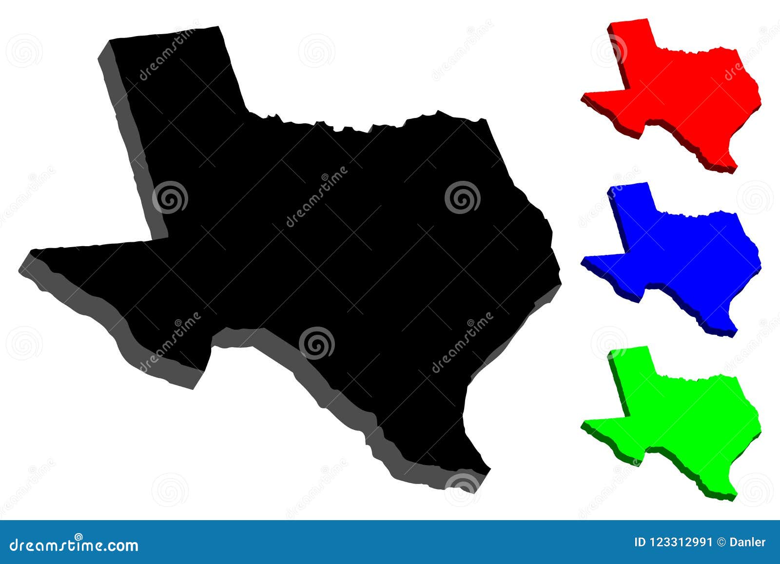 Mapa 3D de Tejas ilustración del vector. Ilustración de atlas - 123312991