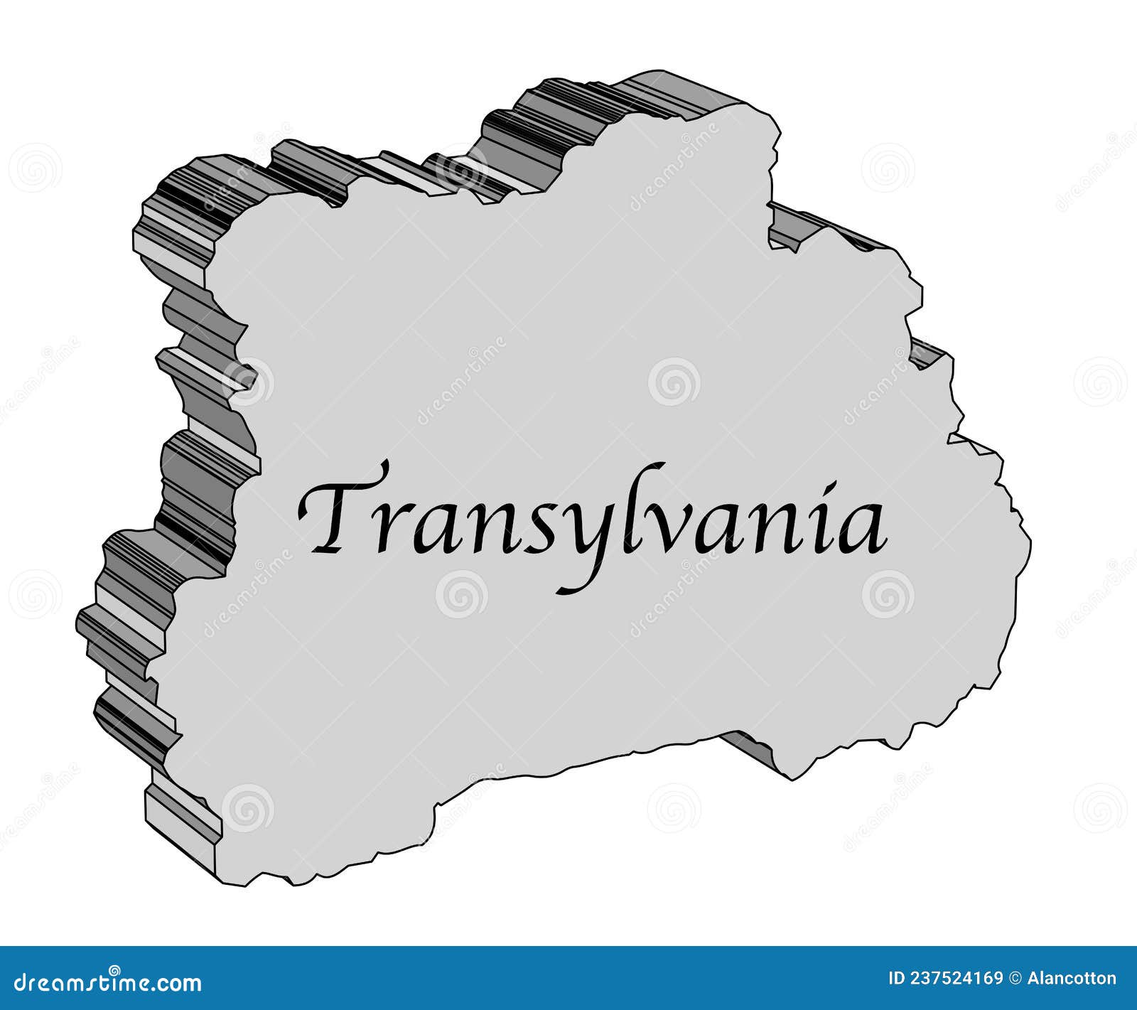 Mapa 3d de transylvania ilustración del vector. Ilustración de contorno ...