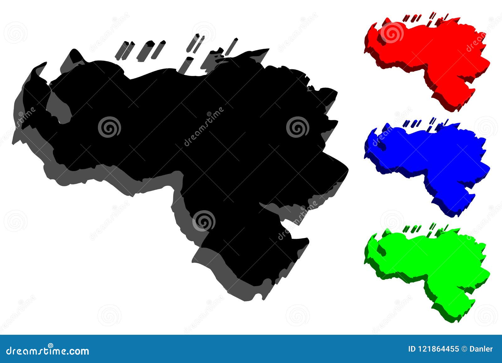 Mapa 3D de Venezuela ilustración del vector. Ilustración de fronteras ...