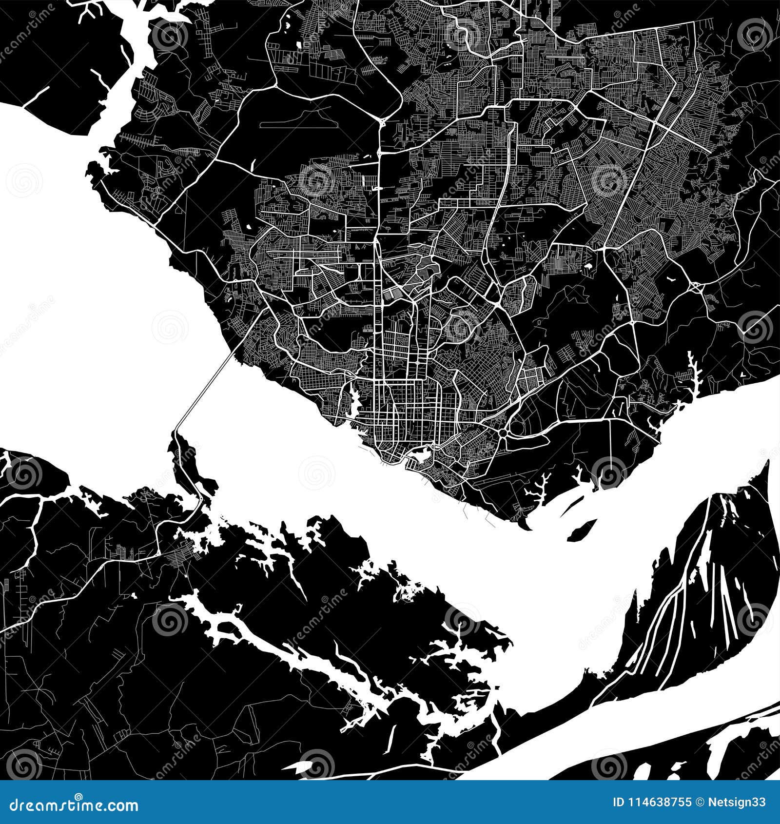 Mapa Da área De Manaus, Brasil Ilustração do Vetor - Ilustração de ...