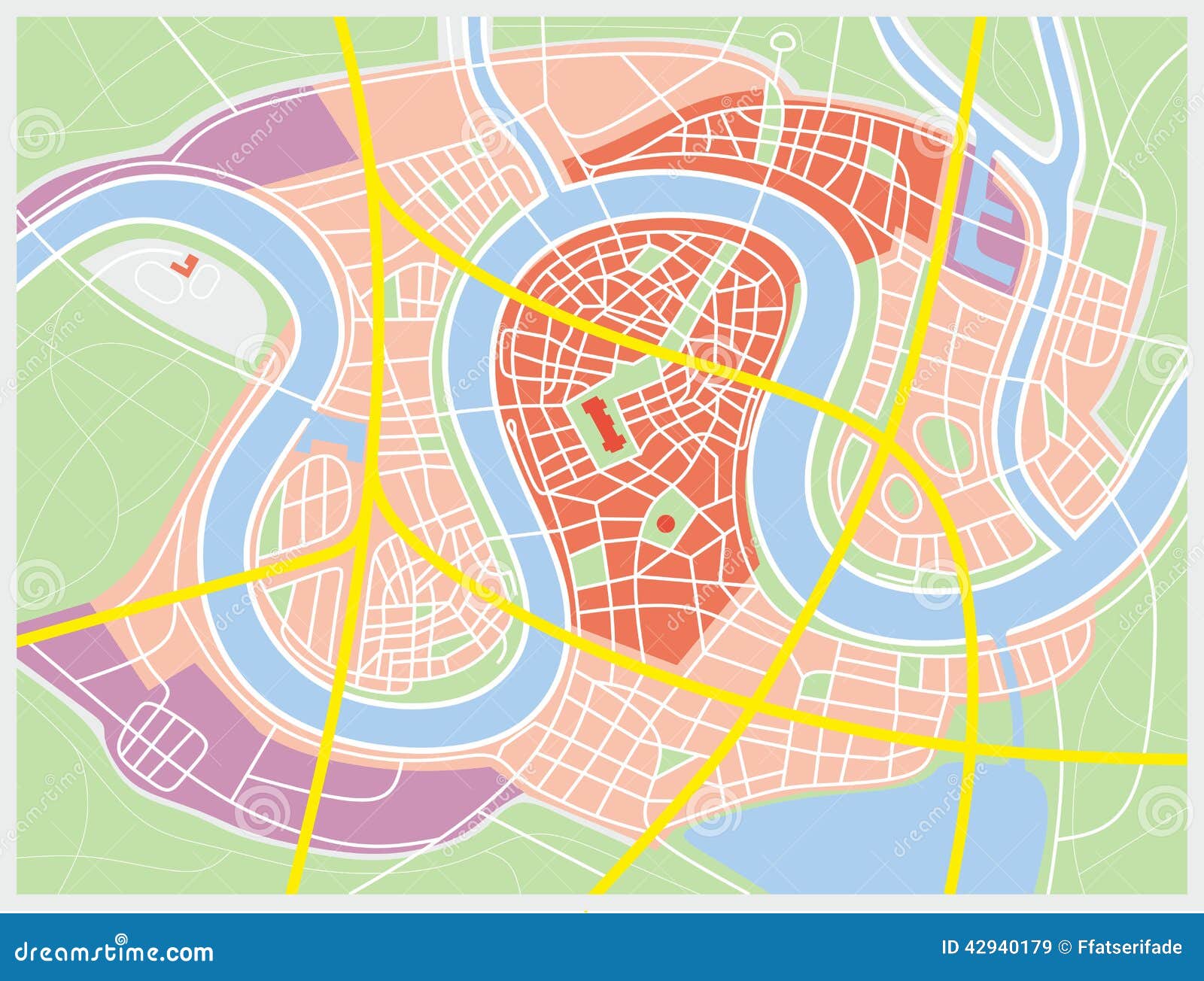 Mapa da cidade ilustração stock. Ilustração de ficcional - 42940179