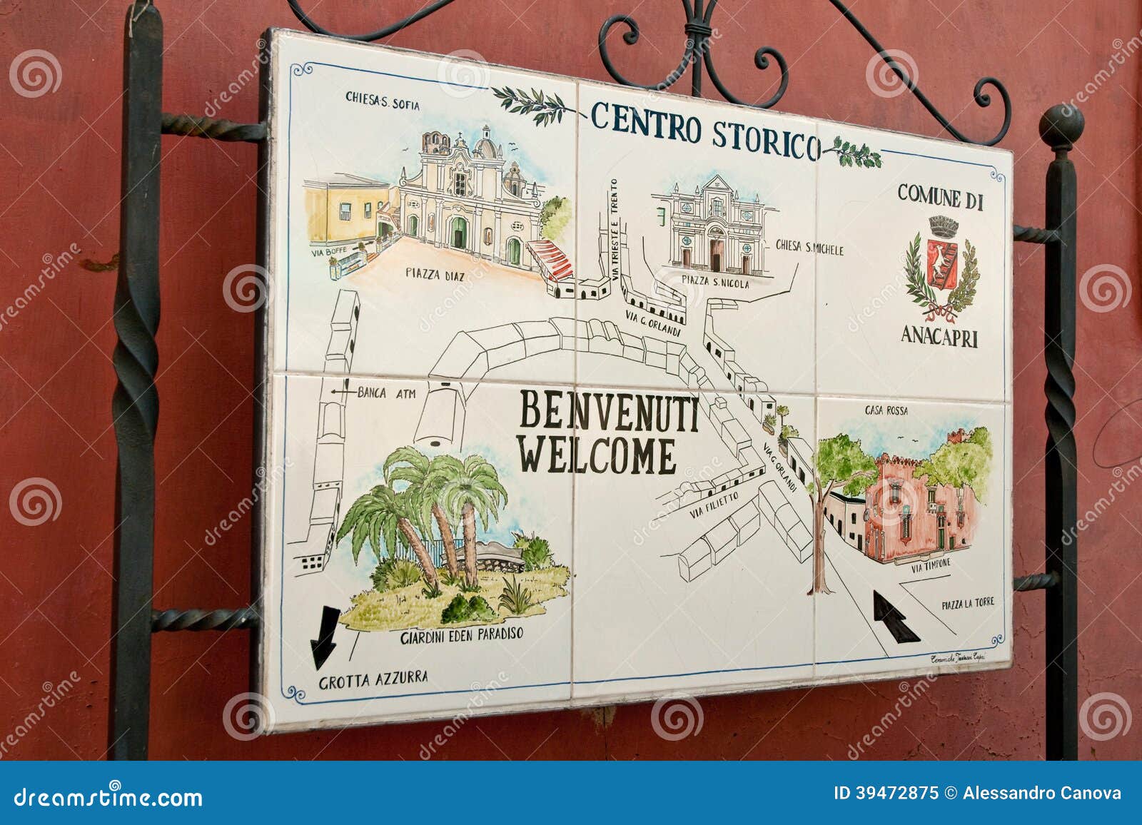Mapa Da Cidade Da Costa De Anacapri Amalfi Imagem de Stock - Imagem de ...
